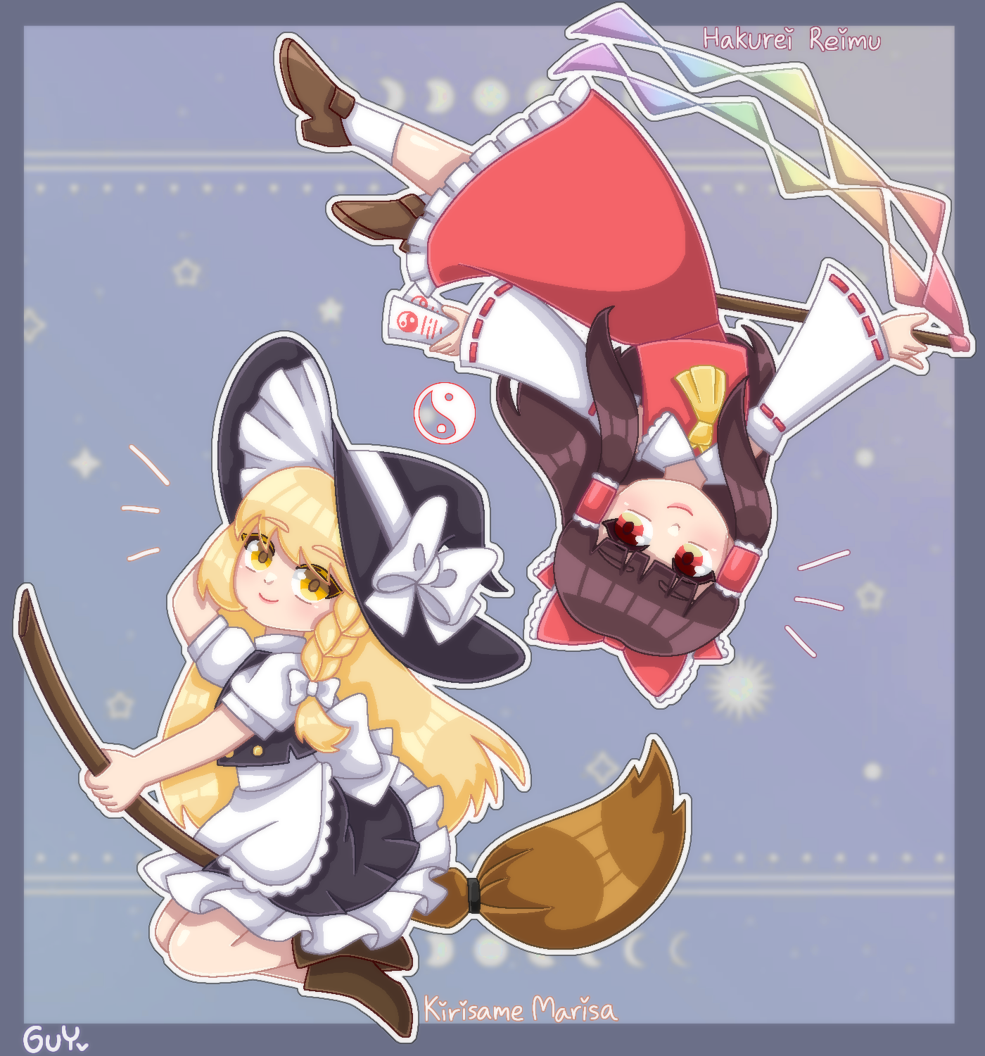 Kirisame Marisa & Hakurei Reimu - ibisPaint