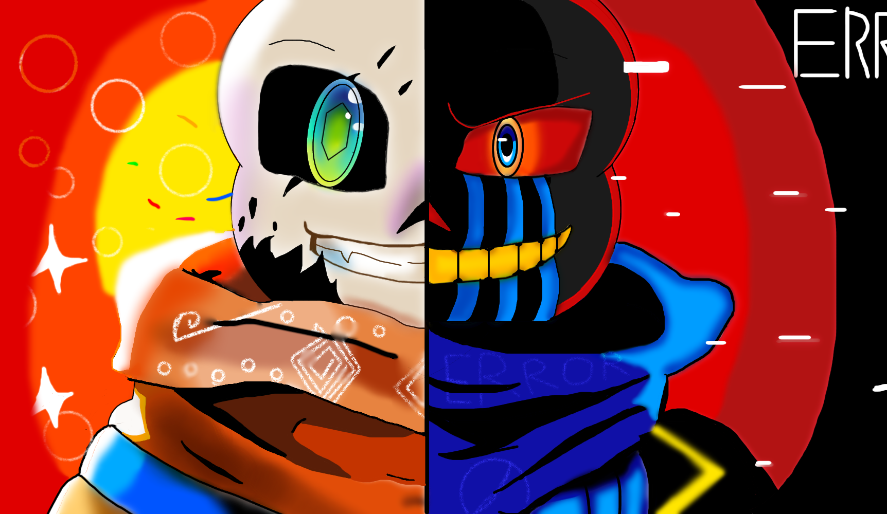 Ink Sans (🖌🔸) 🆚 Error Sans (💙) - ibisPaint