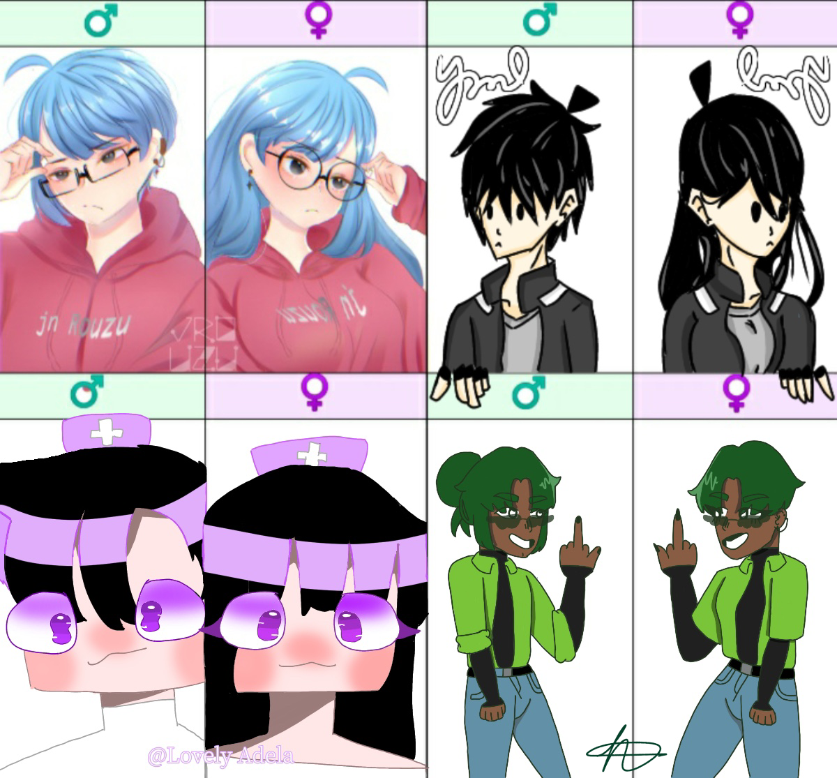 genderbender collab ft. hermes - ibisPaint