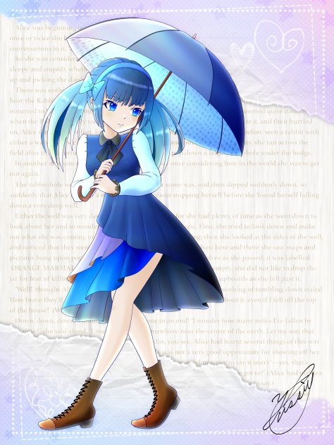 Umbrella and girl - ibisPaint