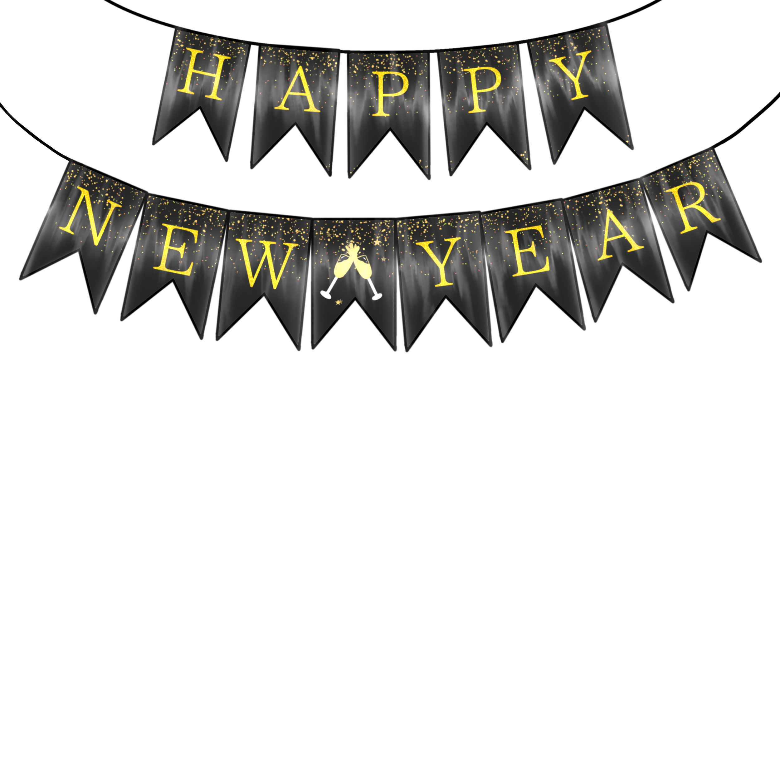 happy new year garland - ibisPaint