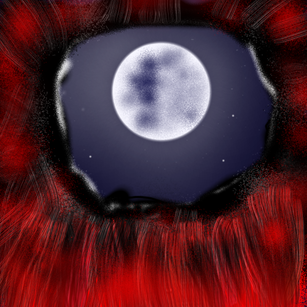 Moon From The Hole Of Volcano. - ibisPaint