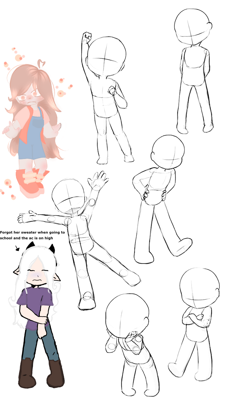 Chibi poses collab - ibisPaint