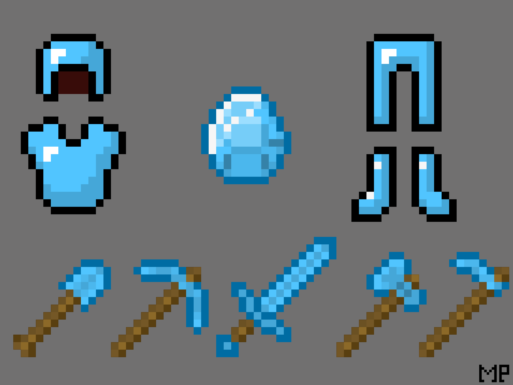 Minecraft Diamond Set - ibisPaint