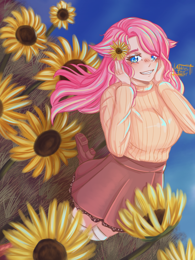 Sunflowers still grow at night - ibisPaint
