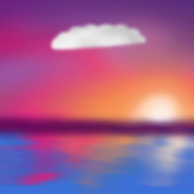 Sunset on the ocean - ibisPaint