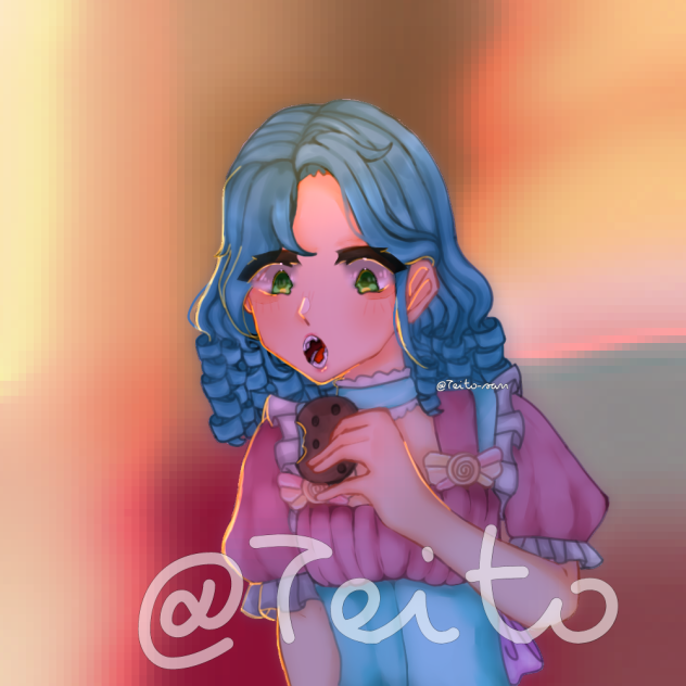 Girl eating a cookie - ibisPaint