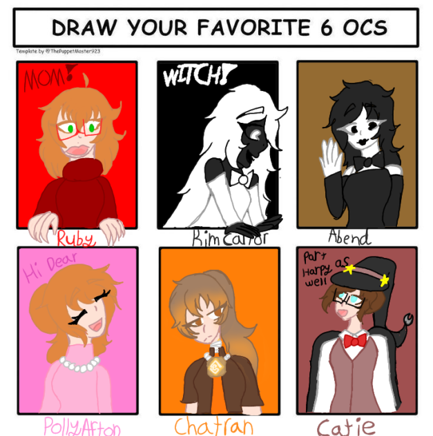 Draw your favorite 6 ocs - ibisPaint