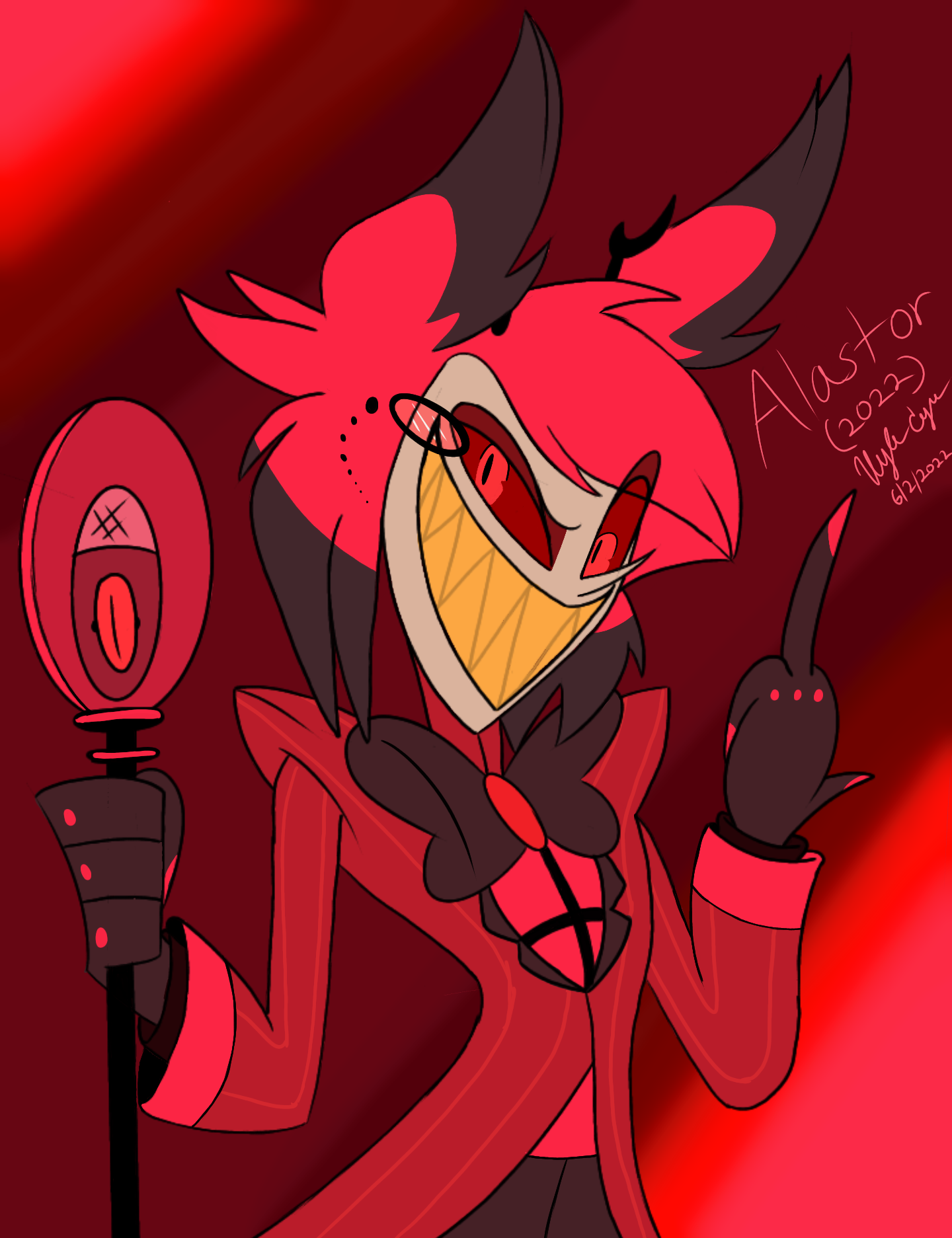 Alastor with middle finger up XD - ibisPaint