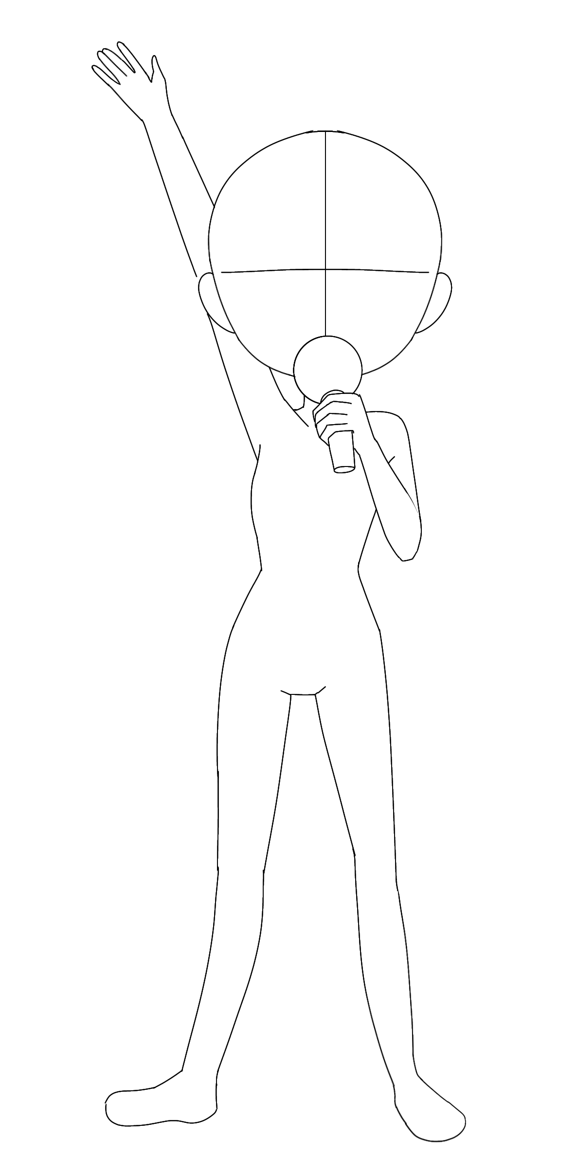 4 head tall chibi in idol pose - ibisPaint