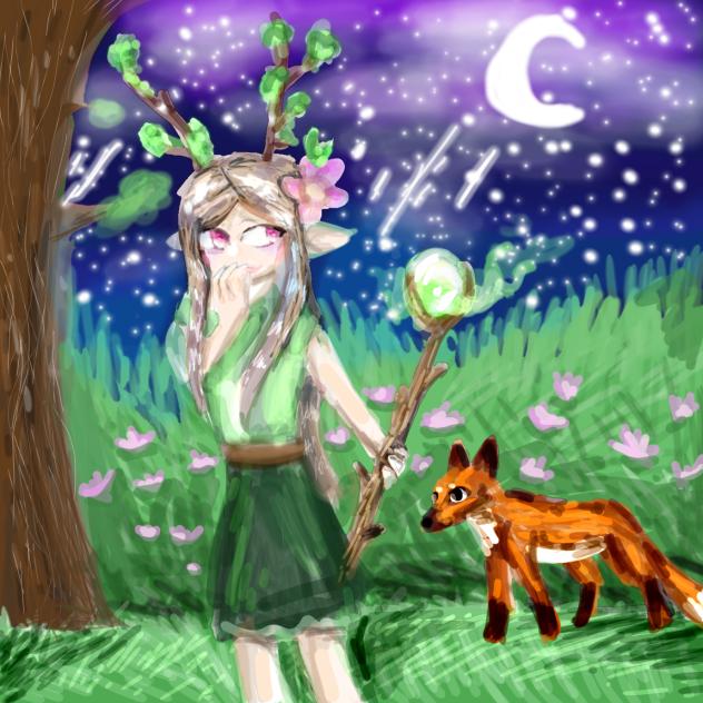 Forest Elve (updated background) - ibisPaint