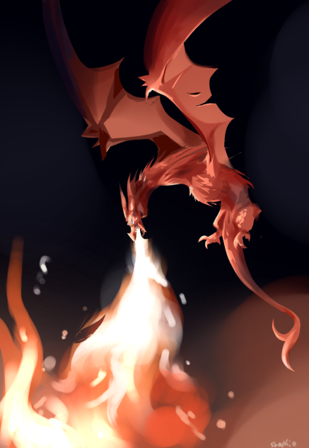 Fire breathing dragon - ibisPaint