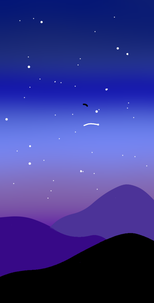 The mountains at night - ibisPaint