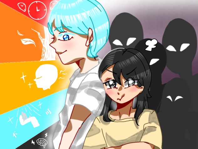 shining boy and dark girl - ibisPaint