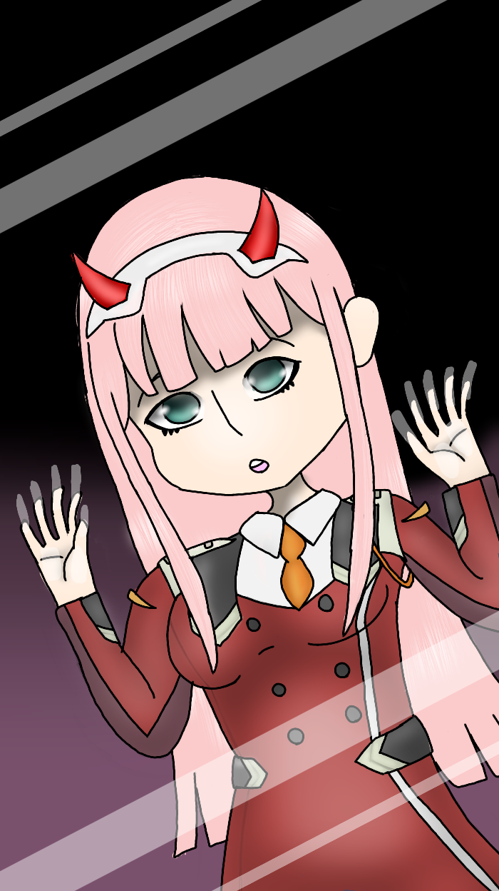 Zero Two trapped behind glass - ibisPaint