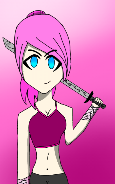A girl with a sword - ibisPaint