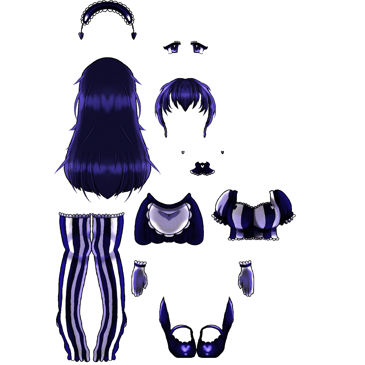 Clothes, eyes, and accessory assets. - ibisPaint