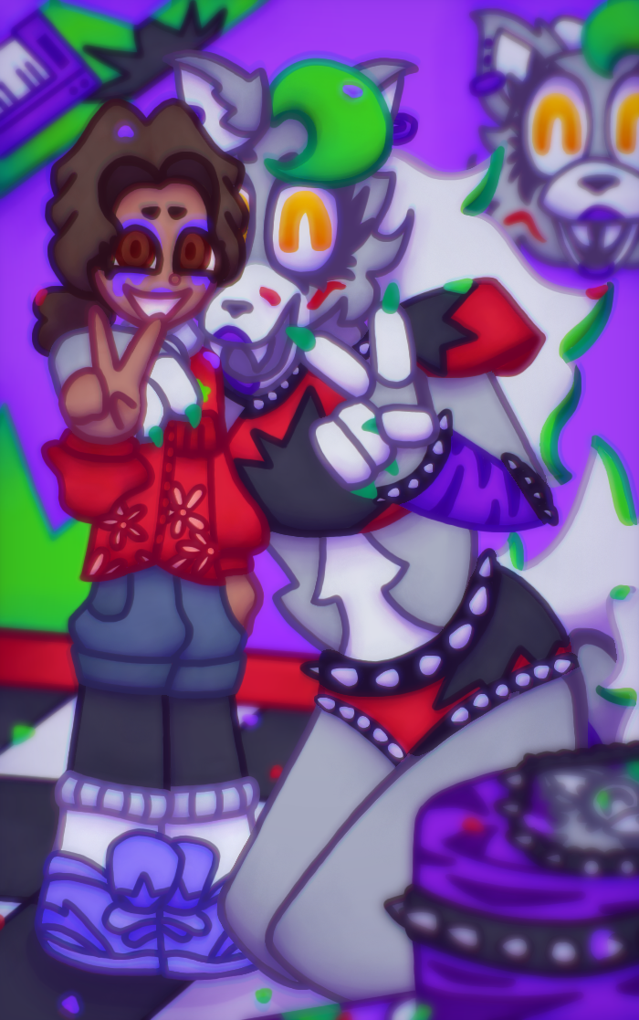 Cassie Taking a Picture with Roxy - ibisPaint