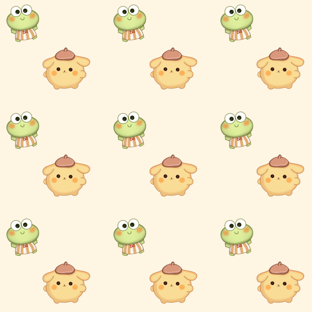 cute cartoon background - ibisPaint