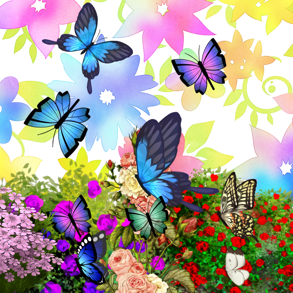 Flowers&butterflies - ibisPaint