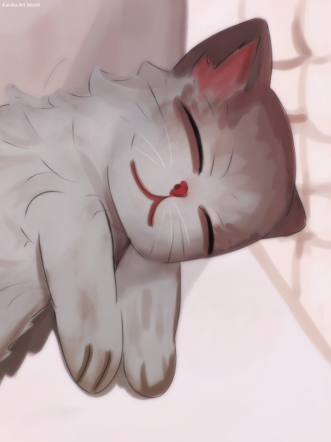 cat is sleepy 🥱 😴 - ibisPaint