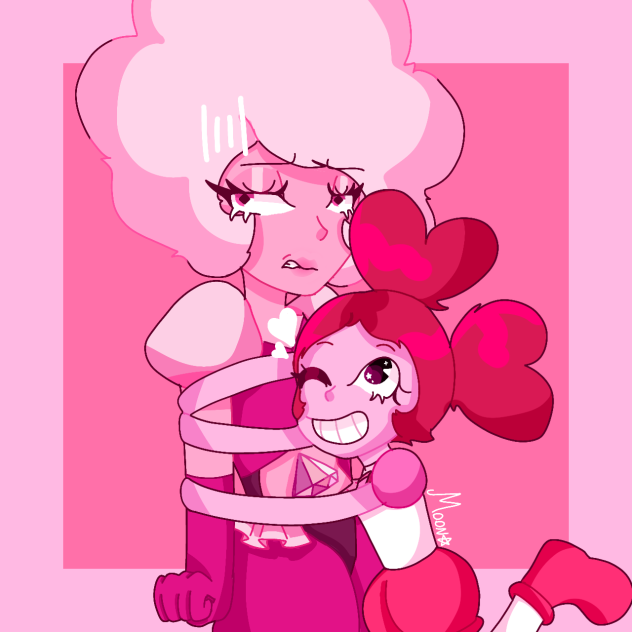 Pink diamond and spinel - ibisPaint