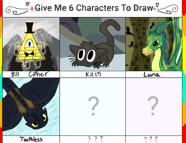 Give Me 6 Characters To Draw! - ibisPaint