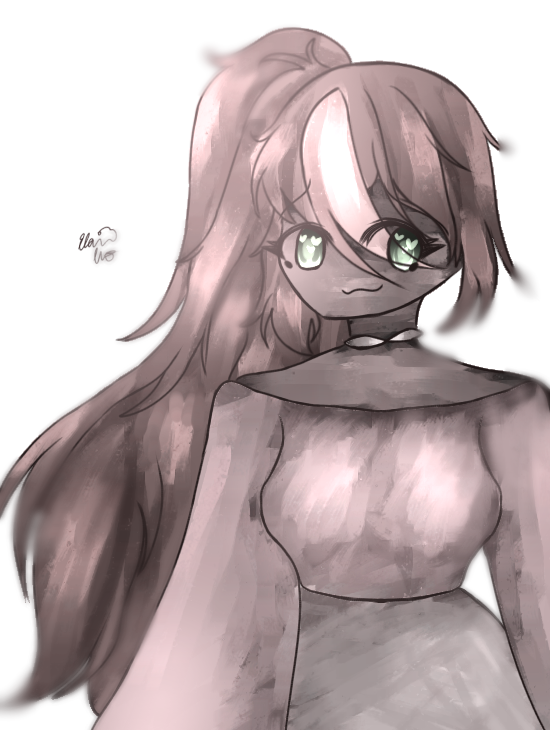 A Girl with a Big Ponytail - ibisPaint