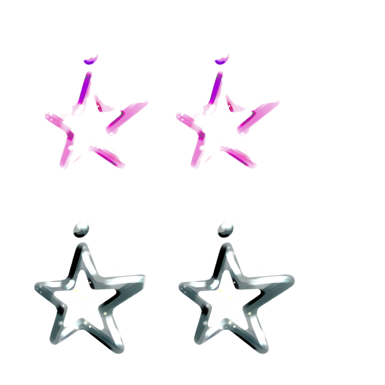 Metal Star Earring diagonal - ibisPaint