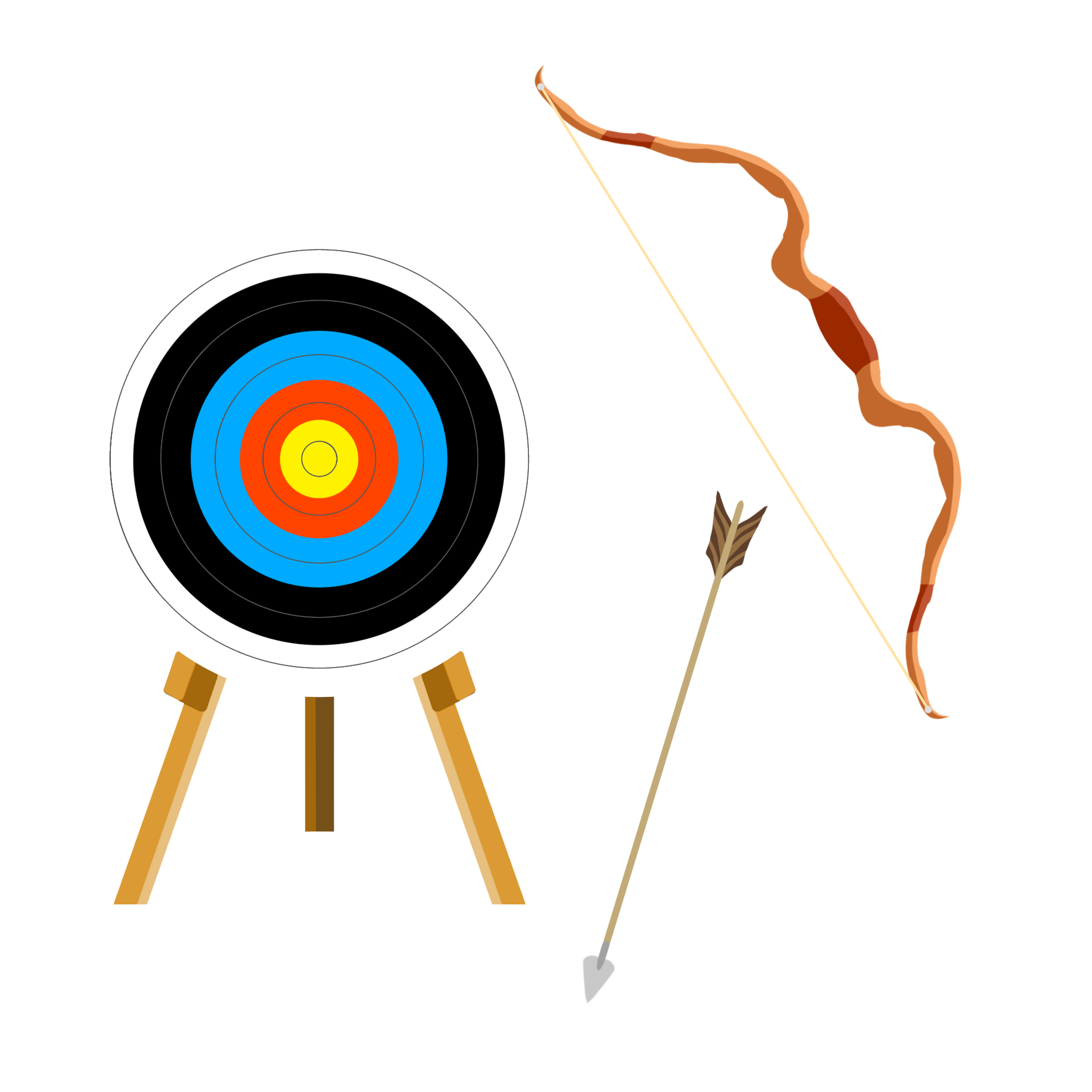 Archery arrow, bow and target - ibisPaint