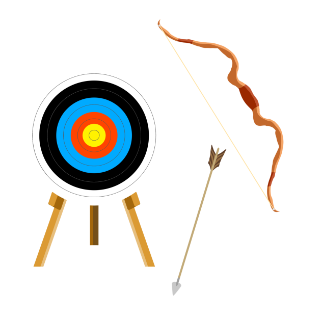 Archery arrow, bow and target - ibisPaint