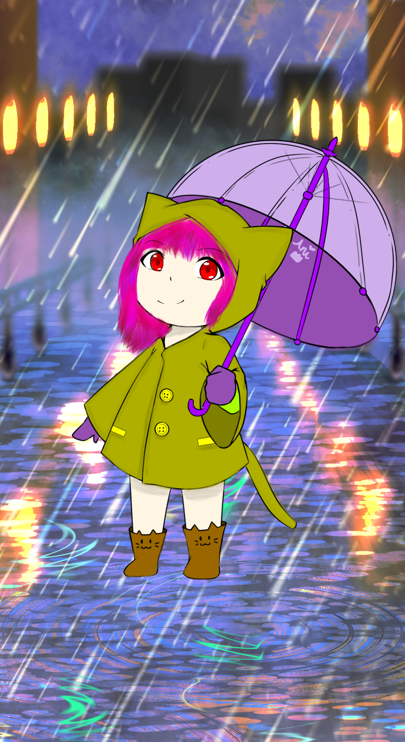 girl in the rain - ibisPaint
