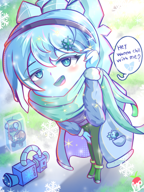 Ice peashooter girl - ibisPaint