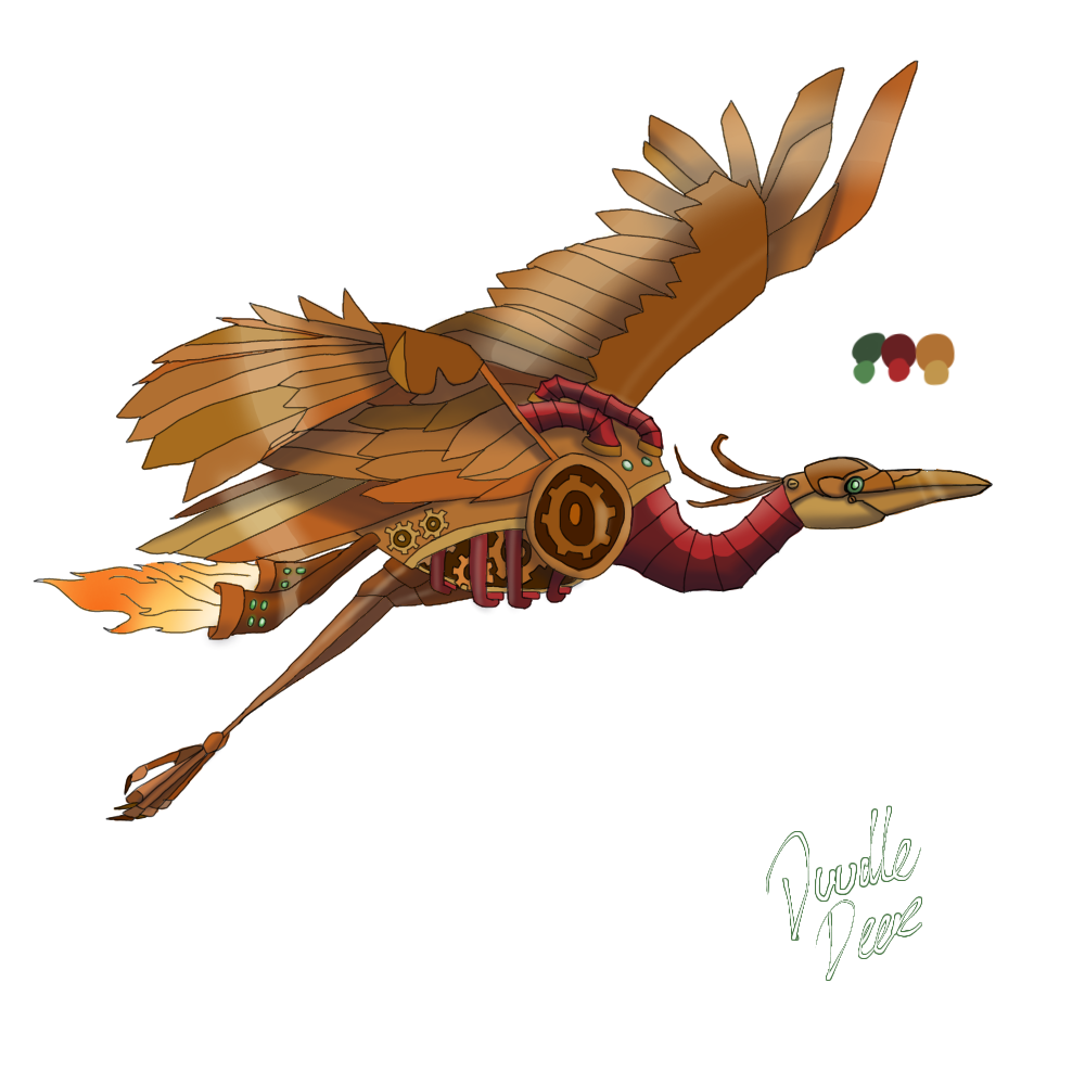 Steampunk heron - ibisPaint