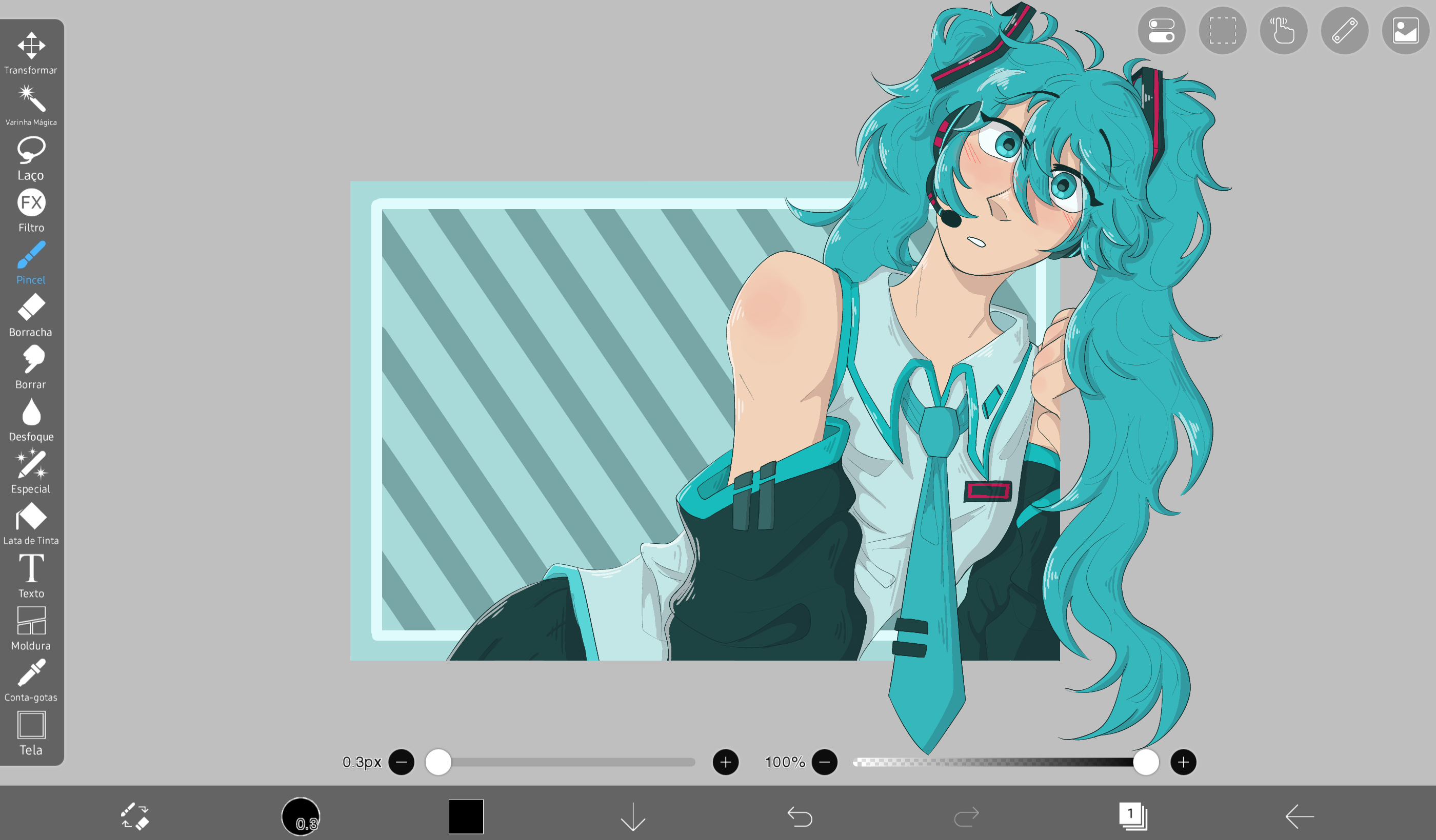 Blue hair, blue tie hiding in your WI-FI - ibisPaint