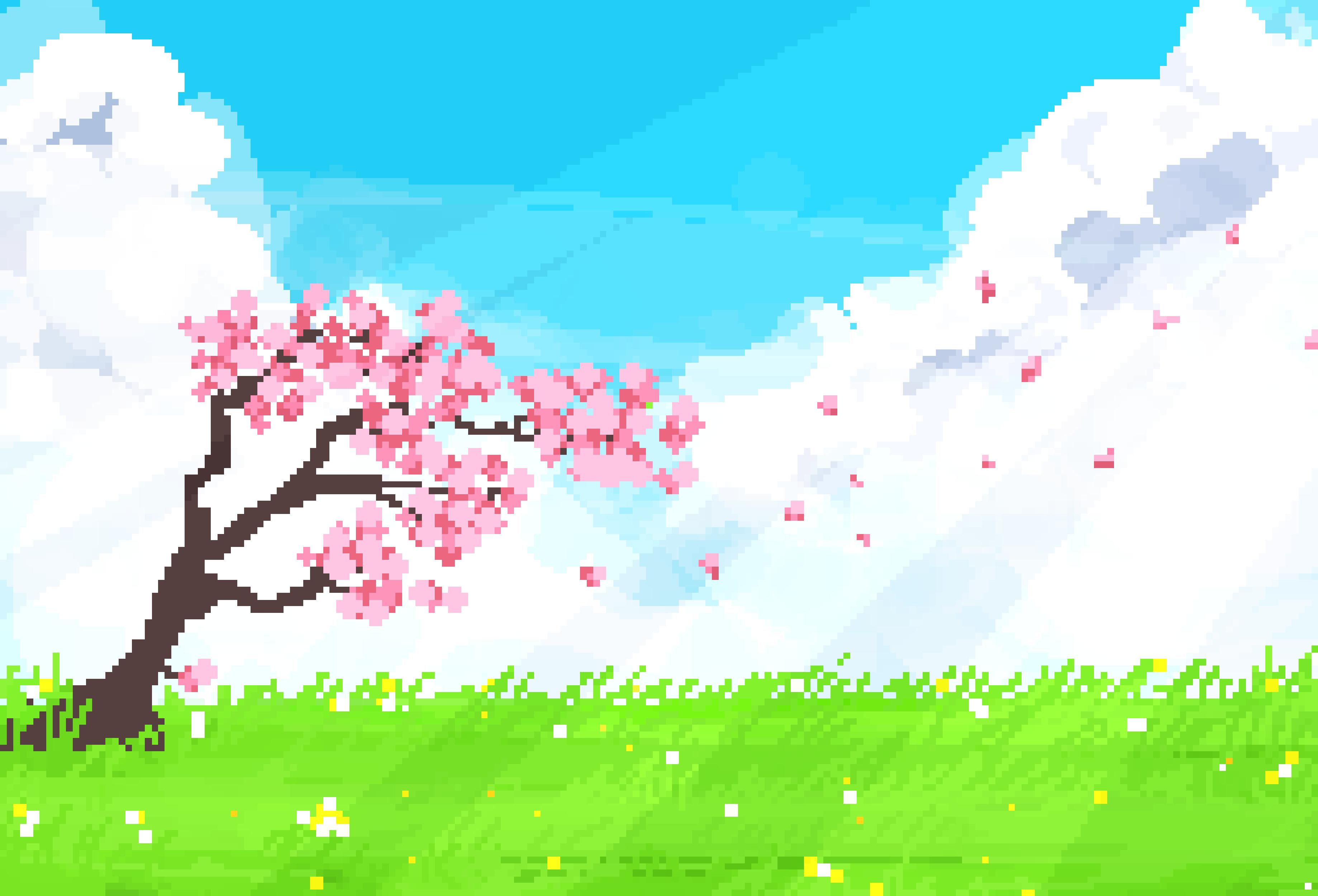 pixel sakura background - ibisPaint