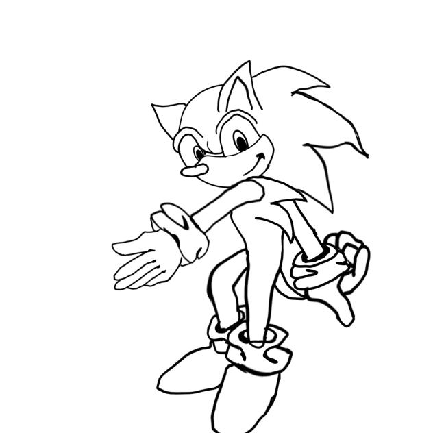 Sonic drawing outline (no color) - ibisPaint