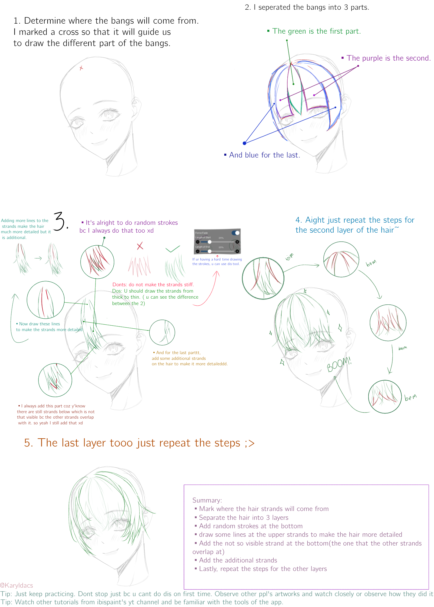 Hair(bangs) tutorial - ibisPaint