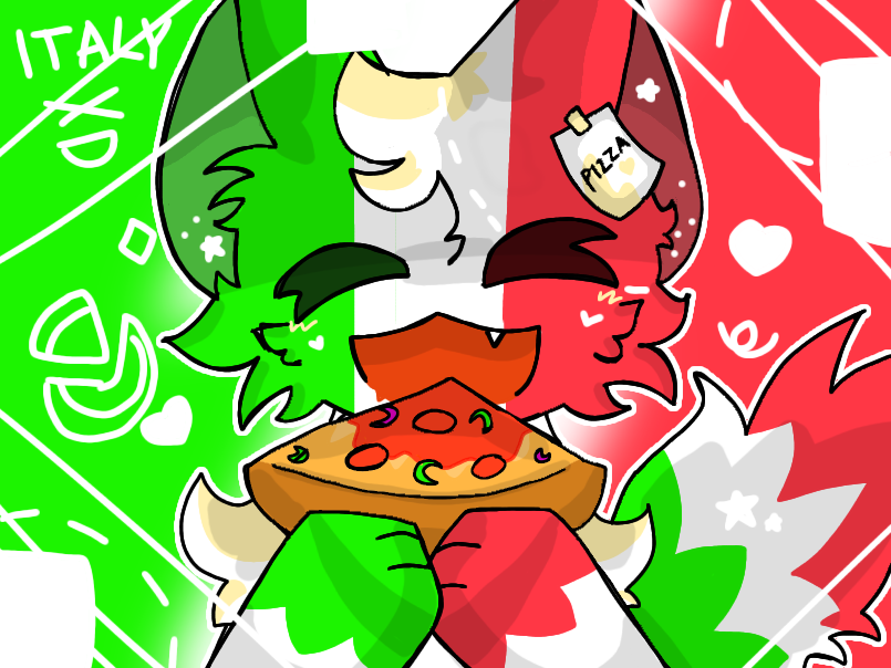 ITALY CAT ( mamamia!!) pizza - ibisPaint