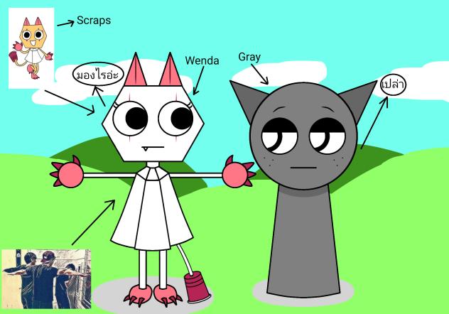 Scraps X Wenda @ Gray T Pose - ibisPaint