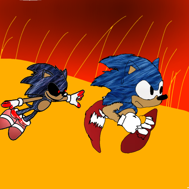 Sonic exe vs sonic - ibisPaint