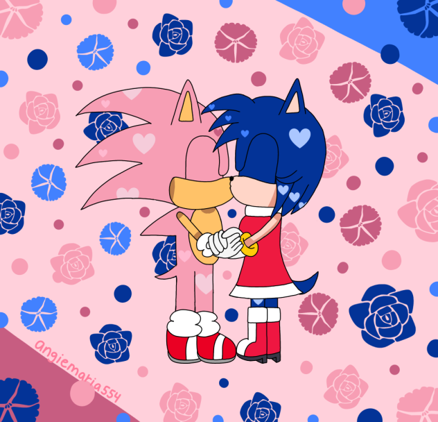 Pink Sonic X Blue Amy - ibisPaint