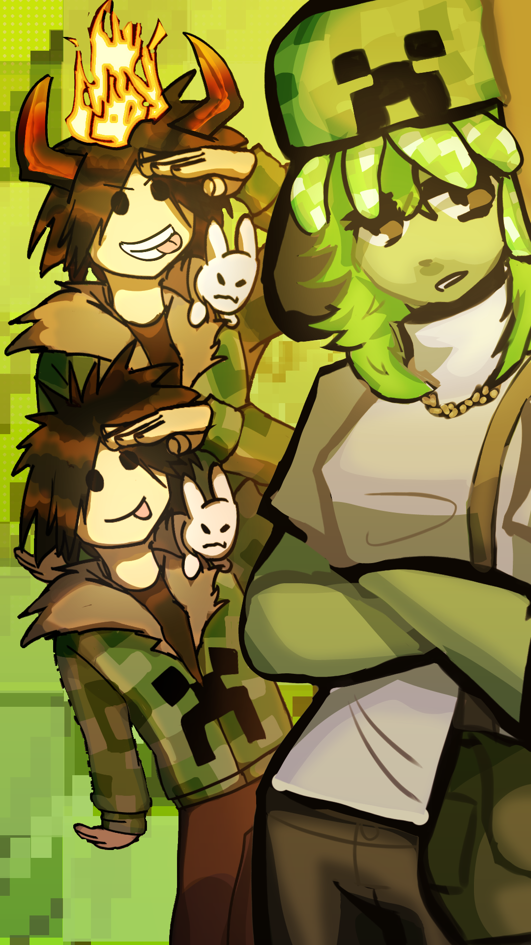 Creeper girl and 2 crepper fans - ibisPaint