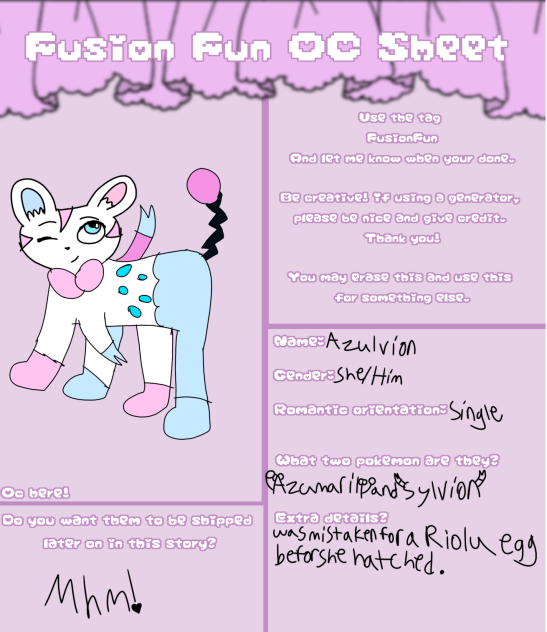 My Fusion Fun oc, Azuveon! - ibisPaint