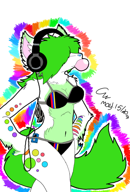 Rainbow Emo Wolf - ibisPaint