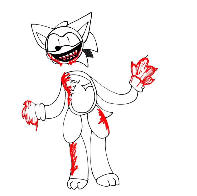 line art for My sonic.exe oc - ibisPaint