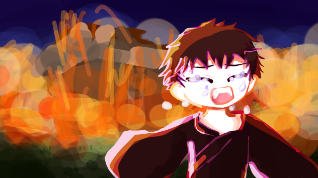 Demon Slayer running away - ibisPaint