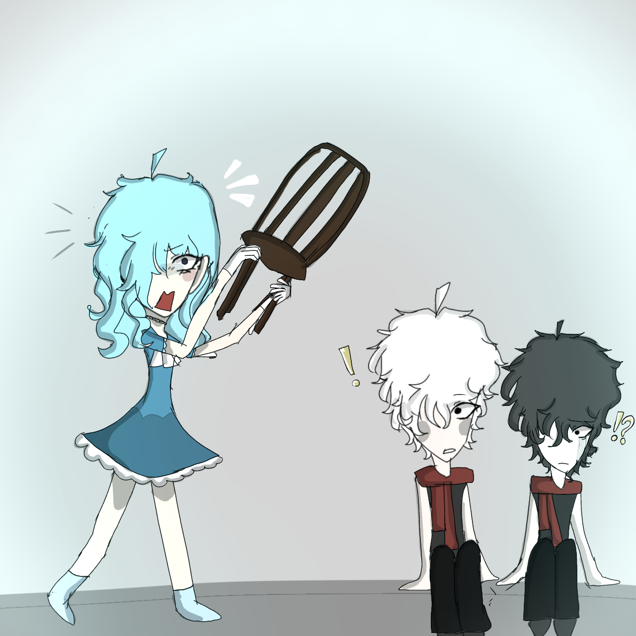 Tisha js throwing a chair at RnD (DW) - ibisPaint