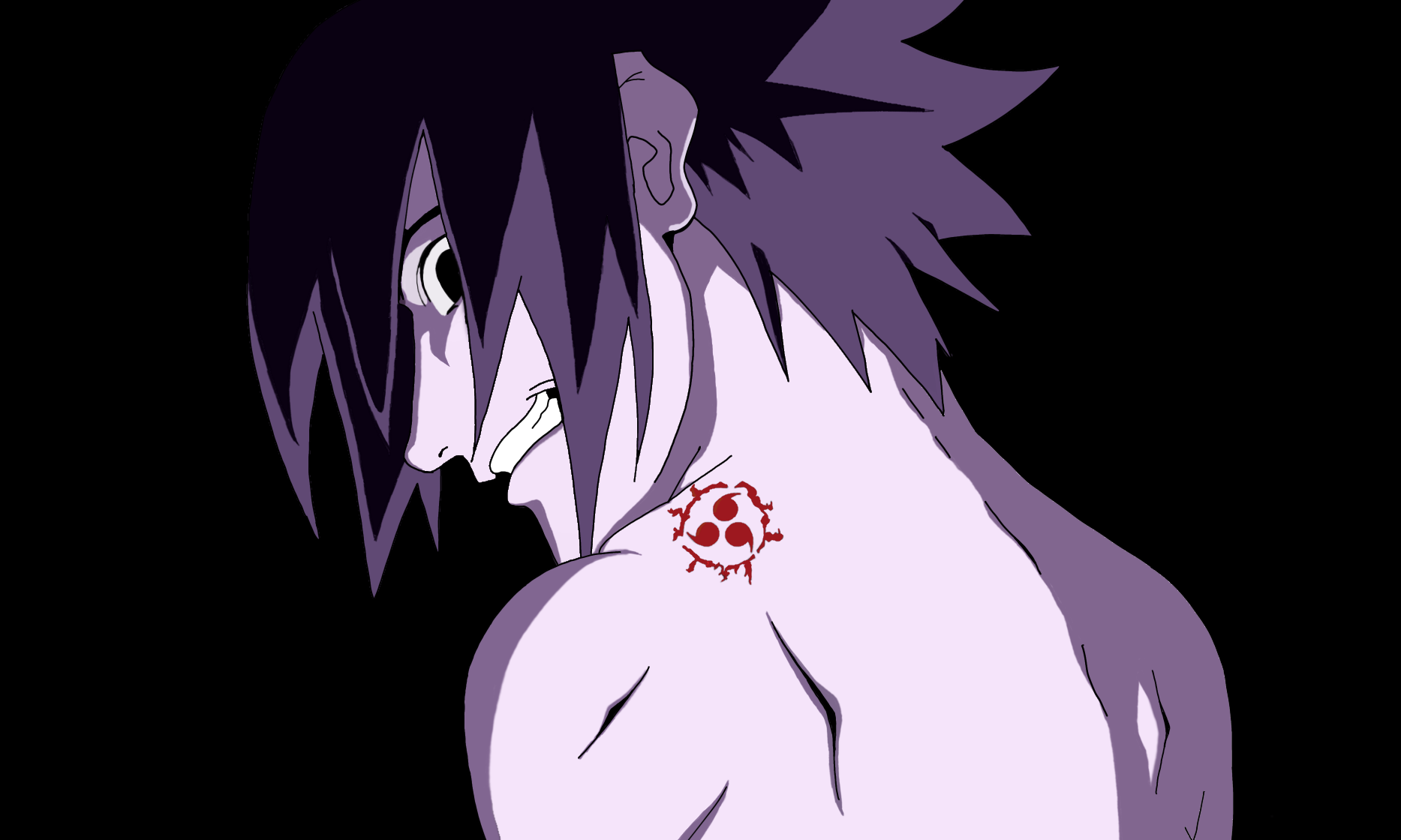 Sasuke - curse mark - ibisPaint