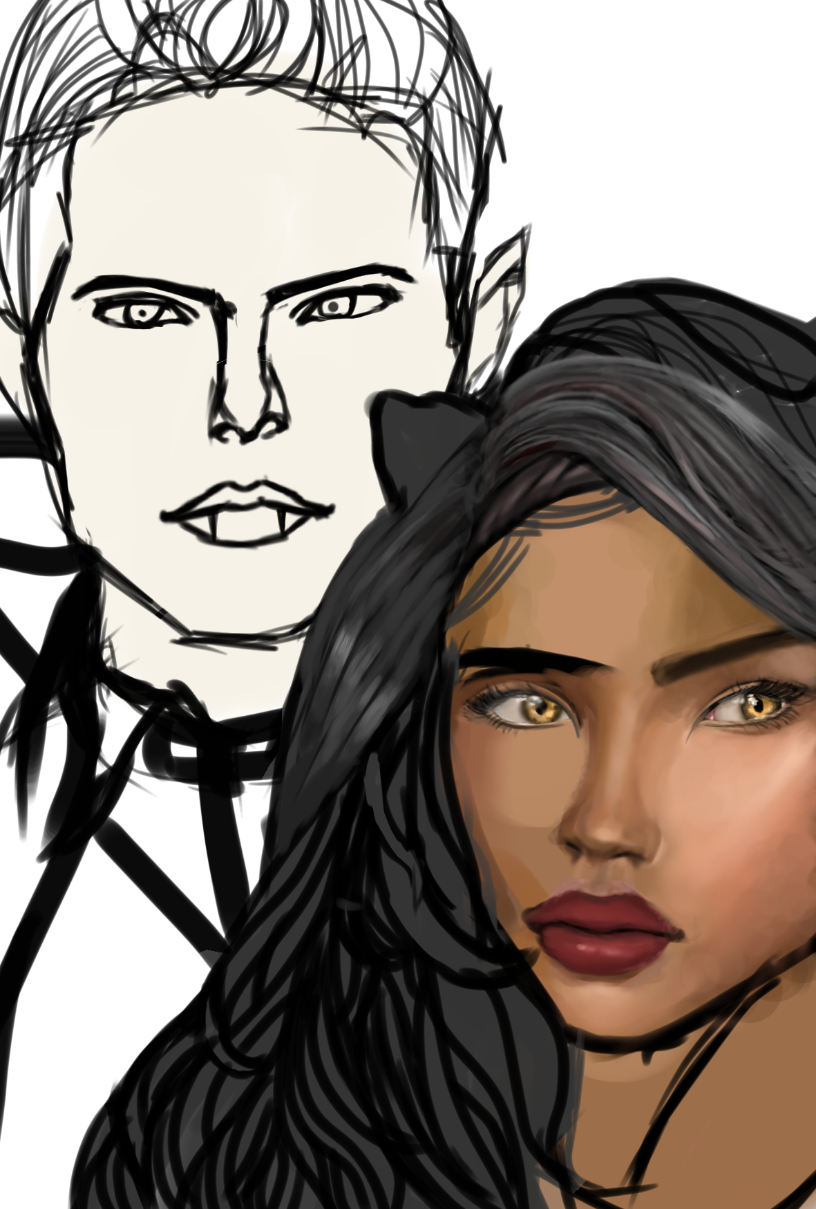 Vampire and werewolf wip - ibisPaint